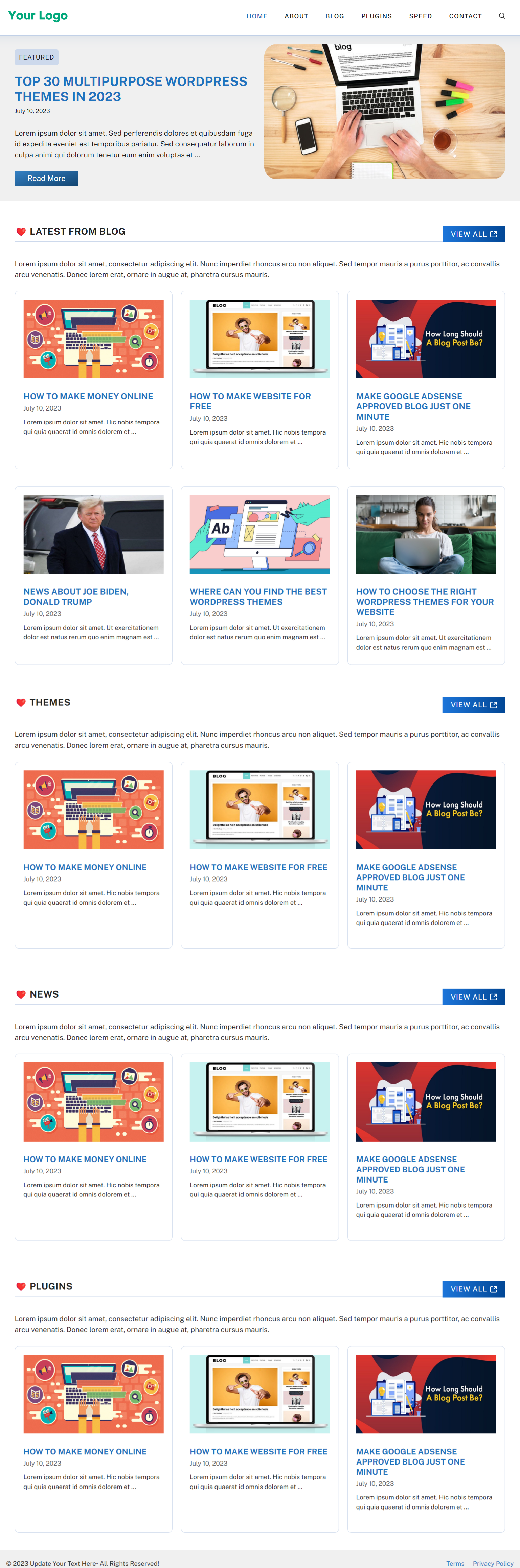 Mobile Responsive Blog & News Website New Template : Techno Usmani